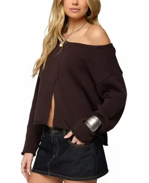 EDIKTED Moyra Off Shoulder Knit Top