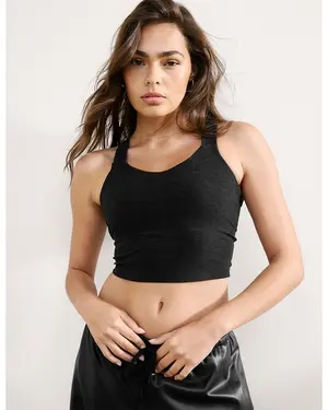 Beyond Yoga Spacedye Twist Cropped Tank - Darkest Night