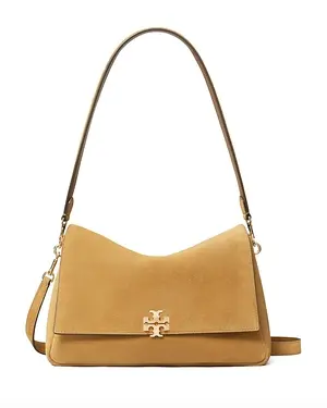 Tory Burch Tory Burch Kira Suede Shoulder Bag Toffee Suede