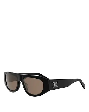 Celine Triomphe 55mm Square Sunglasses - Shiny Black/brown Lens