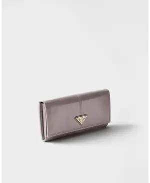 Prada Large Leather Wallet - Grey