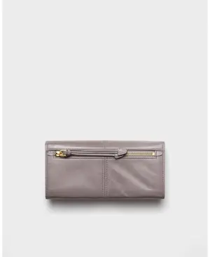 Prada Large Leather Wallet - Grey