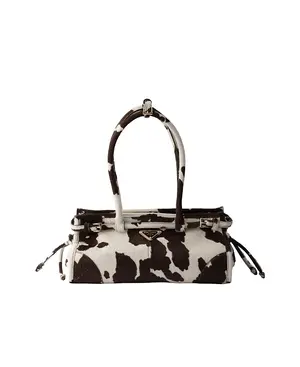 Prada Bonnie Medium Printed Leather Handbag - White