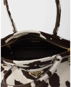 Prada Bonnie Medium Printed Leather Handbag - White
