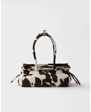 Prada Bonnie Medium Printed Leather Handbag - White
