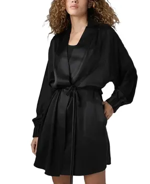 Lunya Washable Silk Robe - Immersed Black