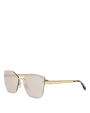BVLGARI Tubogas Square Sunglasses - Shiny Gold/gold Mirror