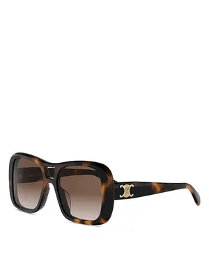 Celine Triomphe Pilot Sunglasses - Dark Havana/brown Lens