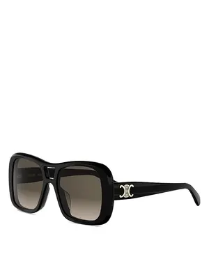 Celine Triomphe Pilot Sunglasses - Shiny Black/brown Lens