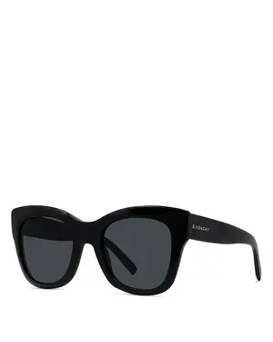 Givenchy Geometric Sunglasses, 53mm - Shiny Black/smoke