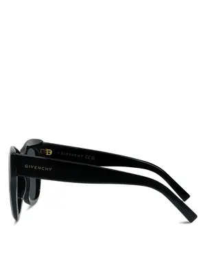 Givenchy Geometric Sunglasses, 53mm - Shiny Black/smoke