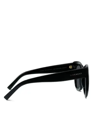 Givenchy Geometric Sunglasses, 53mm - Shiny Black/smoke