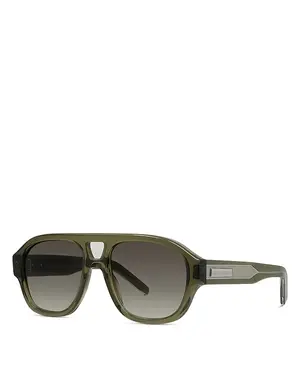 Givenchy Geometric Sunglasses, 55mm - Khaki/gradient Green