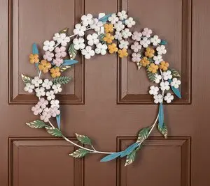 HOME REFLECTIONS 23' Oval Metal Hydrangea Wreath - One-color