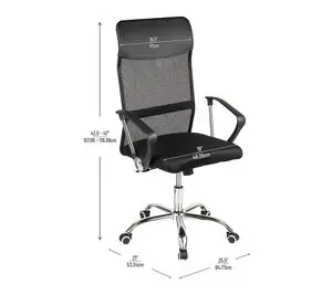 MIND READER Office Chair With Height Adjustable, Black