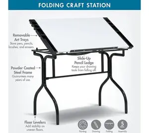 STUDIO DESIGNS HOME Studio Designs Folding Craft Station With Adjus Table Top