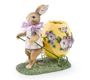 MACKENZIE-CHILDS Pansy Party Bunny And Cart Cen Terpiece - One-color
