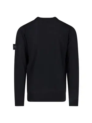 Stone Island Virgin Wool Sweater With Compass Logo