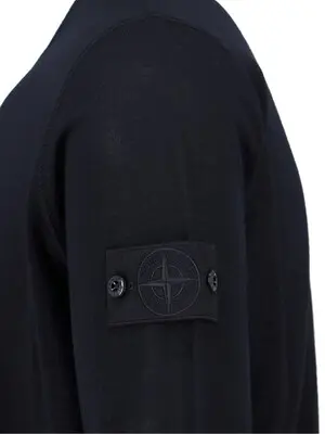 Stone Island Virgin Wool Sweater With Compass Logo