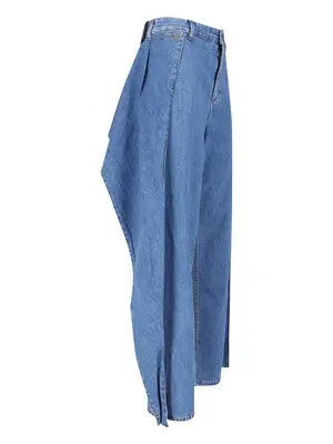 Loewe Draped Wide Leg Jeans - Light Blue