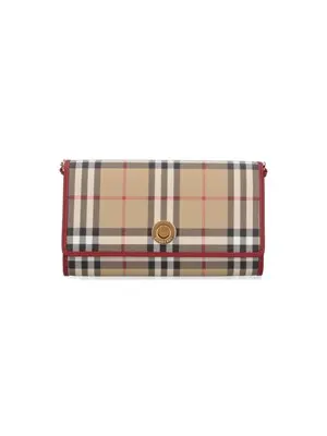 Burberry Check" Chain Wallet - Beige