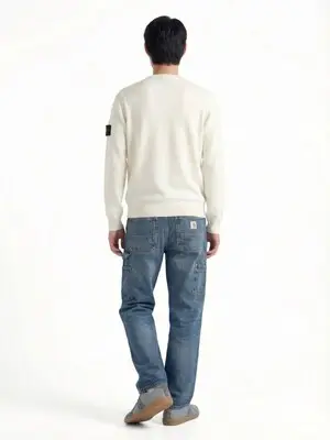 Stone Island Knitted Organic Cotton Sweater - White