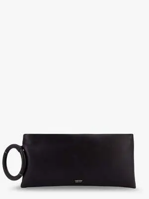 TOM FORD Aura Leather Clutch Bag With Lettering Logo On The Front - Black