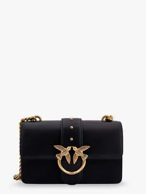 Pinko Love One Mini Leather Crossbody Bag - Black