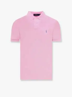 Polo Ralph Lauren Cotton Polo Shirt With Embroidered Logo On The Front - Pink