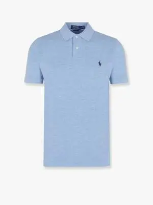 Polo Ralph Lauren Cotton Polo Shirt With Embroidered Logo On The Front - Blue