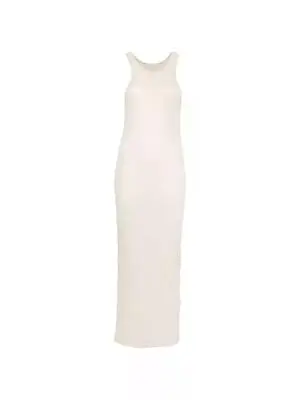 ENTIRE STUDIOS Racerback Ruched Midi Dress - Neutrals