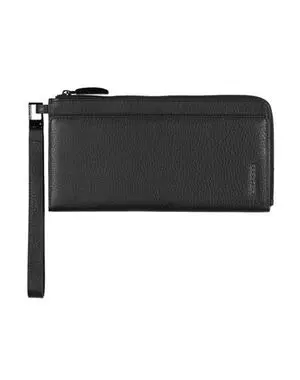 PIQUADRO Document Holder Leather, Metal - Black