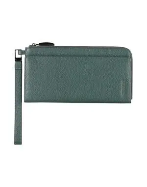 PIQUADRO Document Holder Dark Leather, Metal - Green