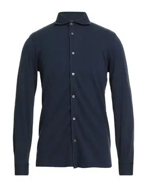 Fedeli Man Shirt Orange Size 40 Cotton Blue
