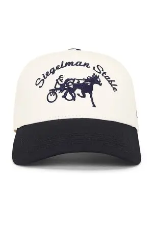 SIEGELMAN STABLE Five Panel Cap - Cream & Navy