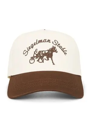 SIEGELMAN STABLE Five Panel Cap - Ivory & Brown