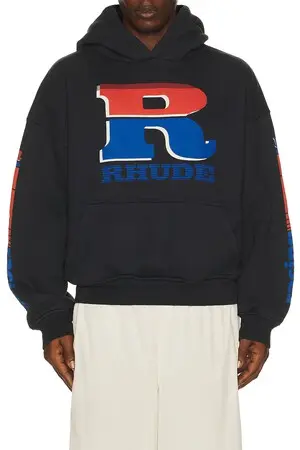 Rhude Split Petrol Logo Hoodie