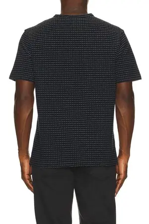 FRAME Jacquard Stripe Tee In Navy