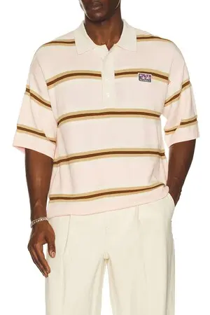 NAHMIAS Knit Striped Polo In Pink