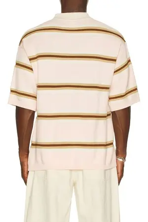 NAHMIAS Knit Striped Polo In Pink
