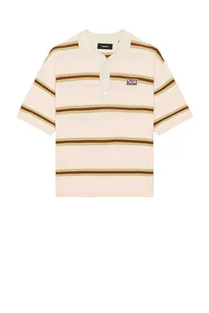 NAHMIAS Knit Striped Polo In Pink
