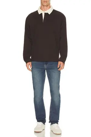 FRAME Rugby Polo Shirt In Brown - Deep Brown
