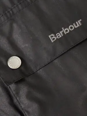 Barbour Leather And Corduroy-trimmed Waxed-cotton Jacket