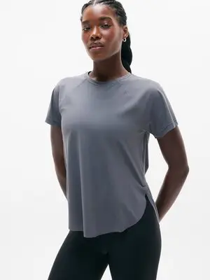 Athleta Relaxed Fit Mesh Tee - Slate