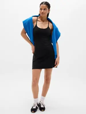 Athleta Transcend Scoop Neck Mini Dress - Black