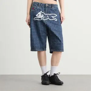 ICECREAM Houndstooth Running Dog Jorts