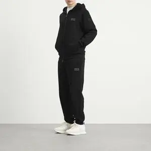 Moncler Stripe Logo Zip-up Hoodie - Black