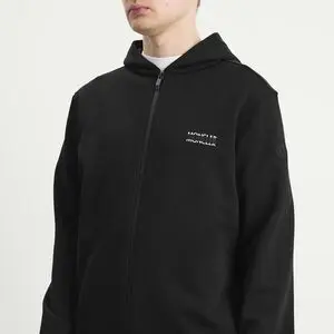 Moncler Stripe Logo Zip-up Hoodie - Black