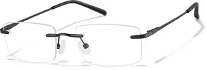 Zenni Rectangle Eyeglasses With Stainless Steel Frame - Black
