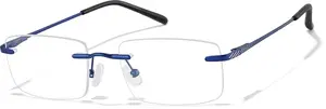 Zenni Rectangle Eyeglasses With Stainless Steel Frame - Blue